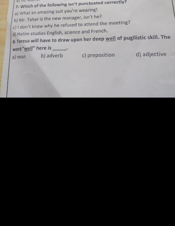 8- Teresa will have to draw upon her deep | StudyX