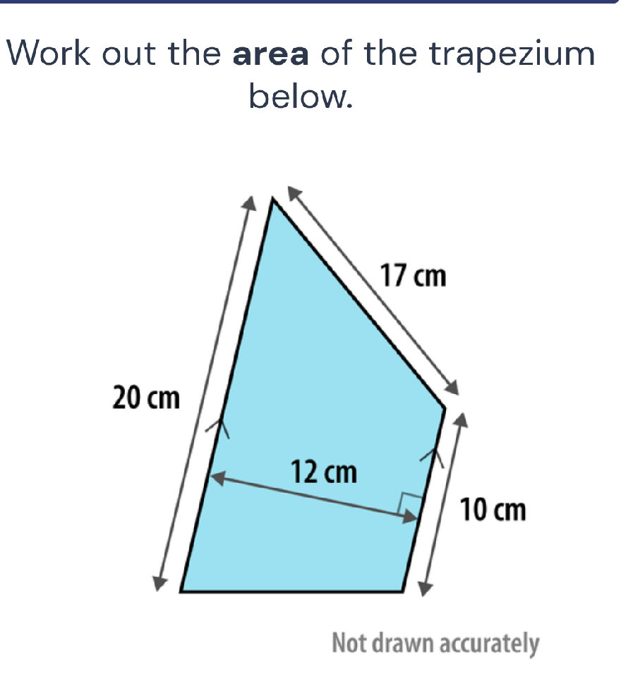 Work out the **area** of the trapezium | StudyX