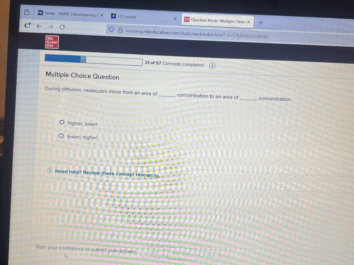 During diffusion, molecules move from an | StudyX