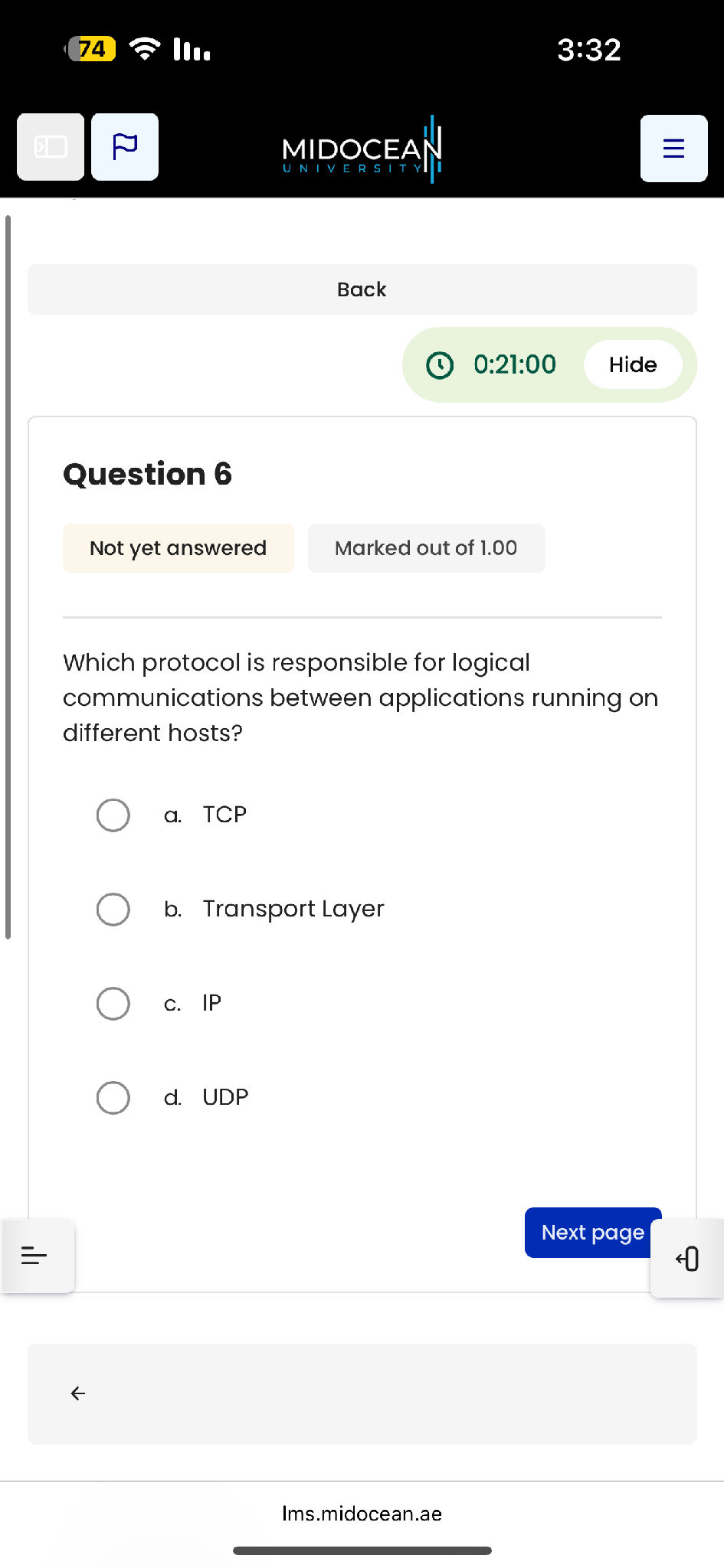 Which protocol is responsible for logical | StudyX