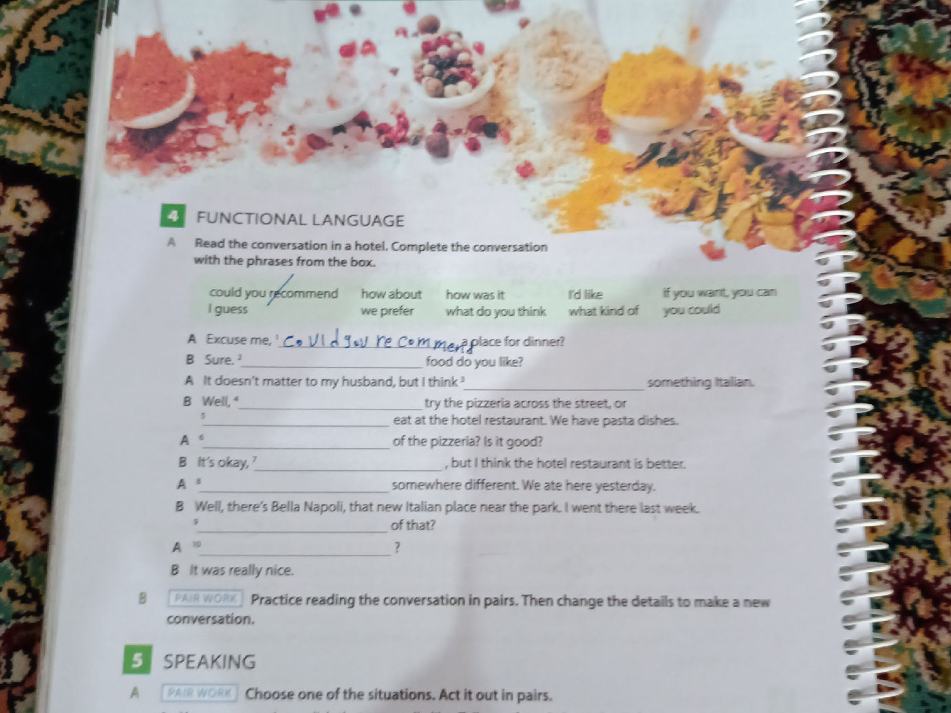 4 FUNCTIONAL LANGUAGE A Read the | StudyX