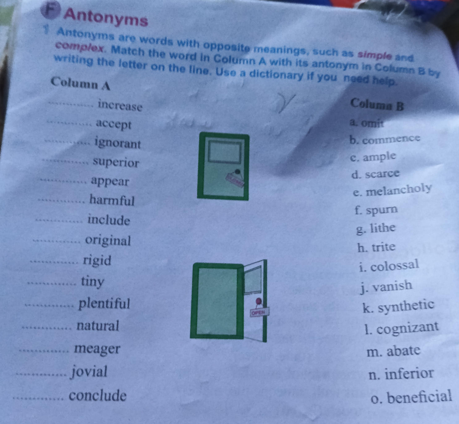 Antonyms 1 Antonyms are words with opposite | StudyX