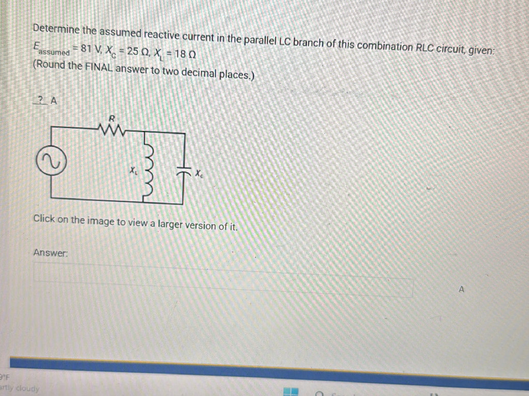 Determine the assumed reactive current in | StudyX