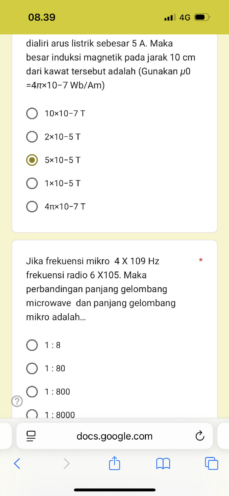 dialiri arus listrik sebesar 5 A. Maka besar | StudyX