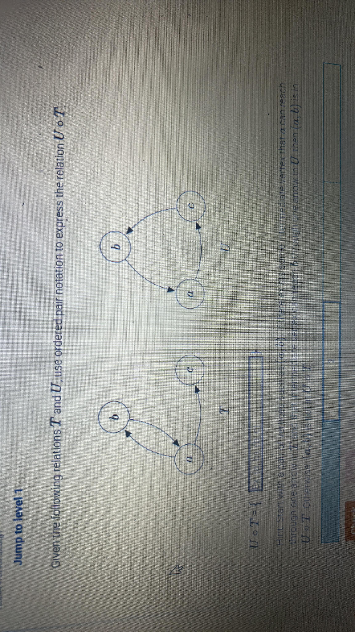Given the following relations $T$ and $U$, | StudyX