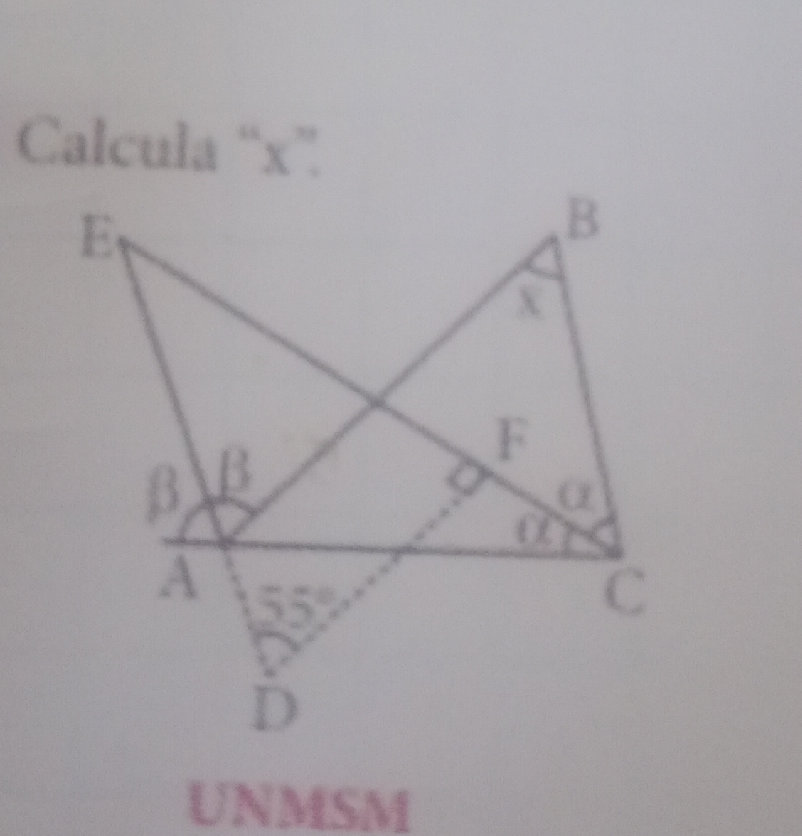 Calcula "x". [Geometry diagram showing | StudyX