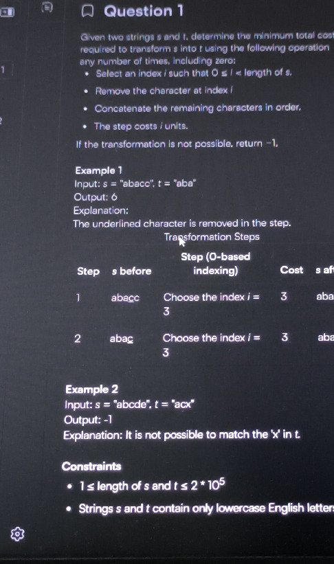 Given two strings s and t, determine the | StudyX