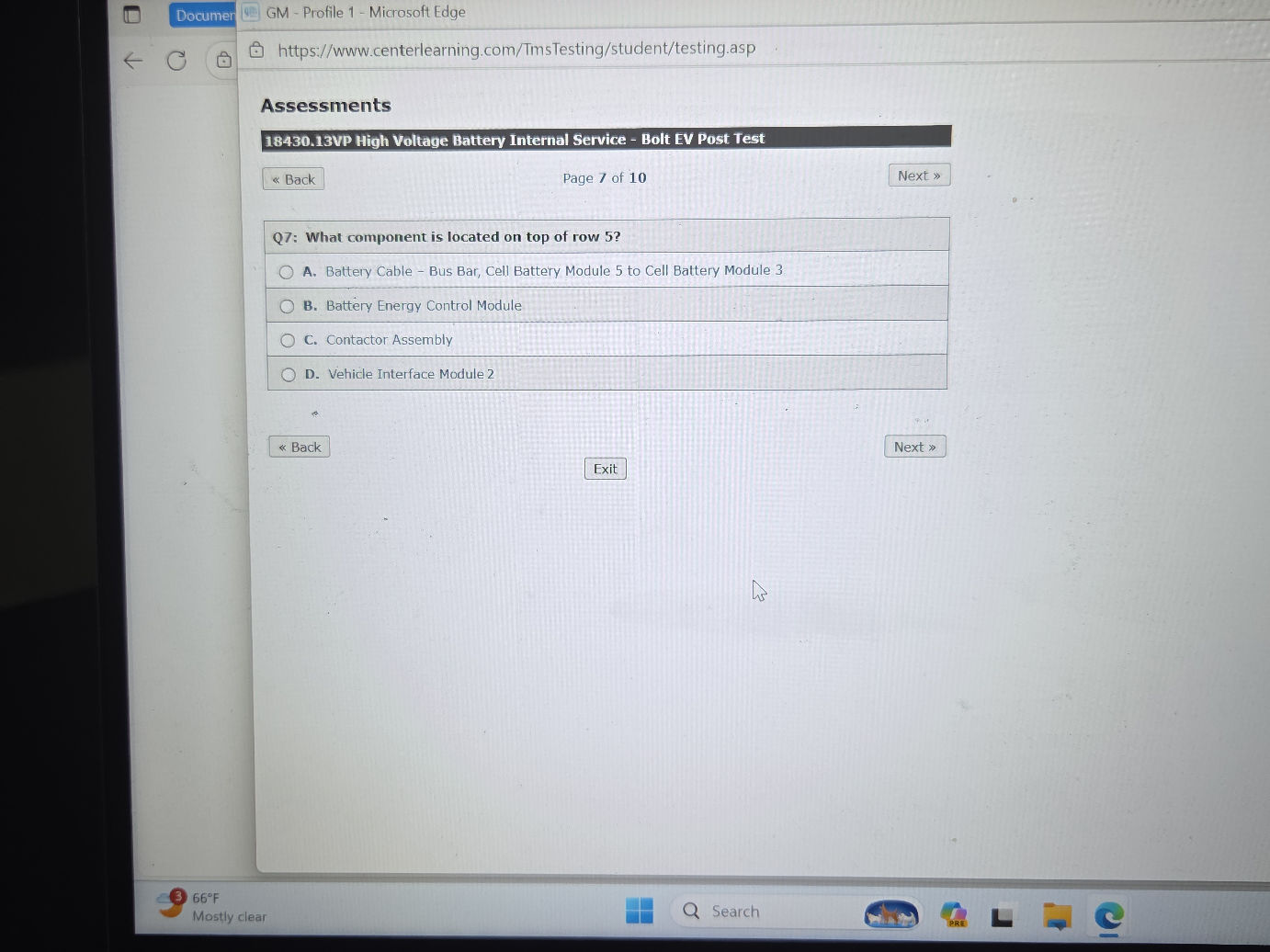 Q7: What component is located on top of row | StudyX
