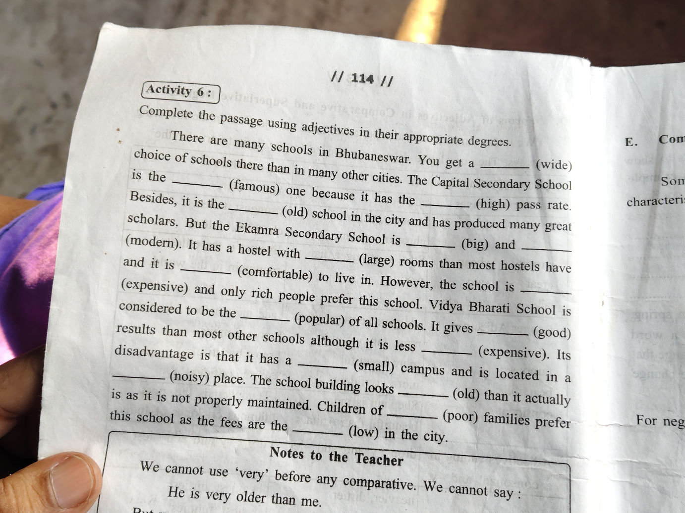 Activity 6: Complete the passage using | StudyX