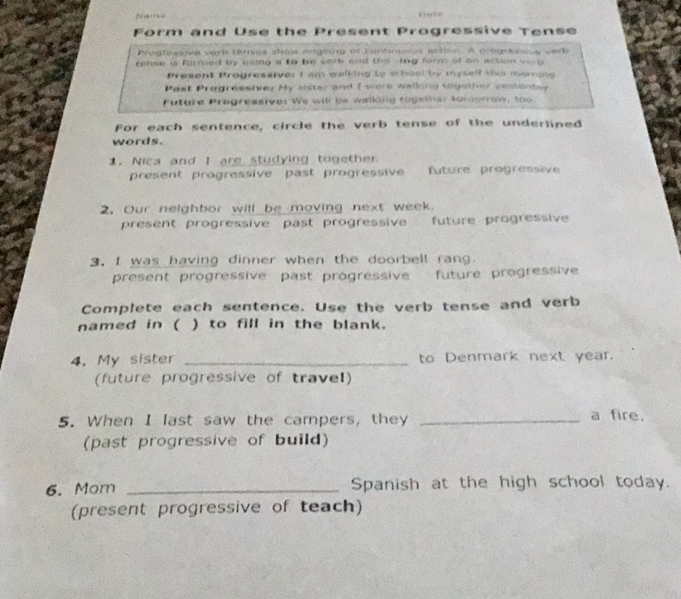 Form and Use the Present Progressive Tense | StudyX