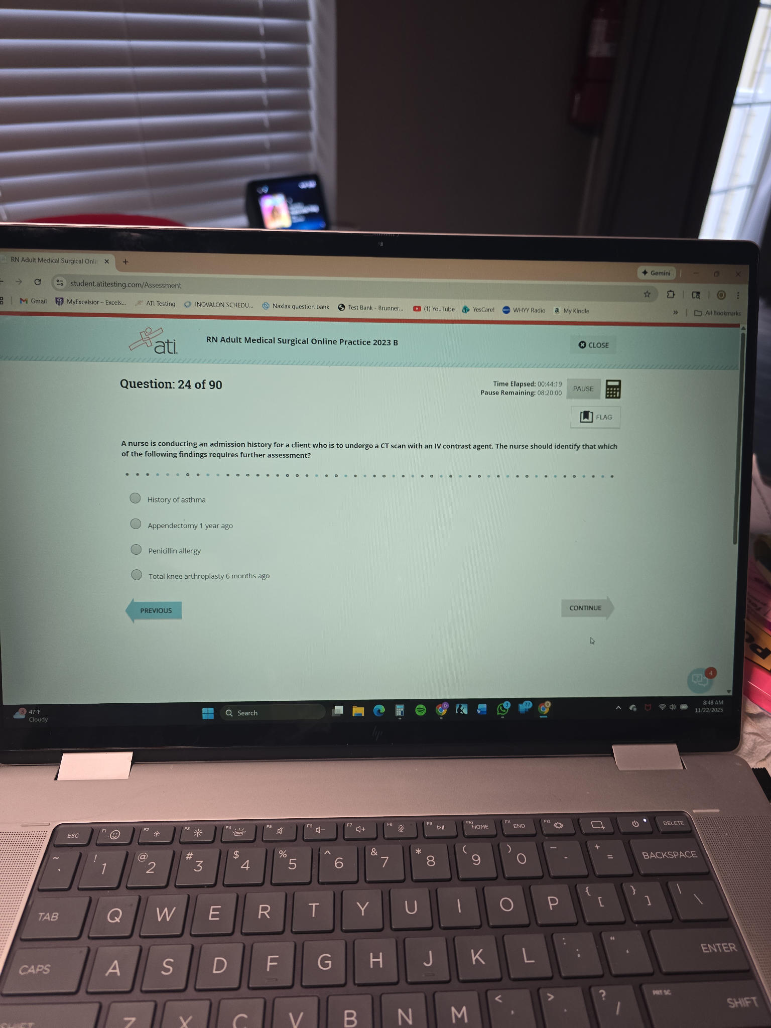 A nurse is conducting an admission history | StudyX