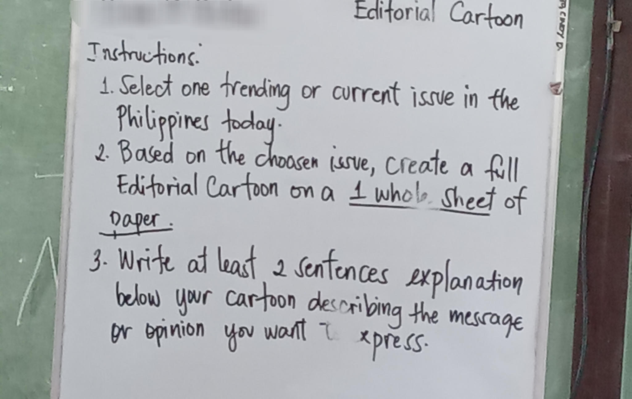 Editorial Cartoon Instructions: 1. Select | StudyX