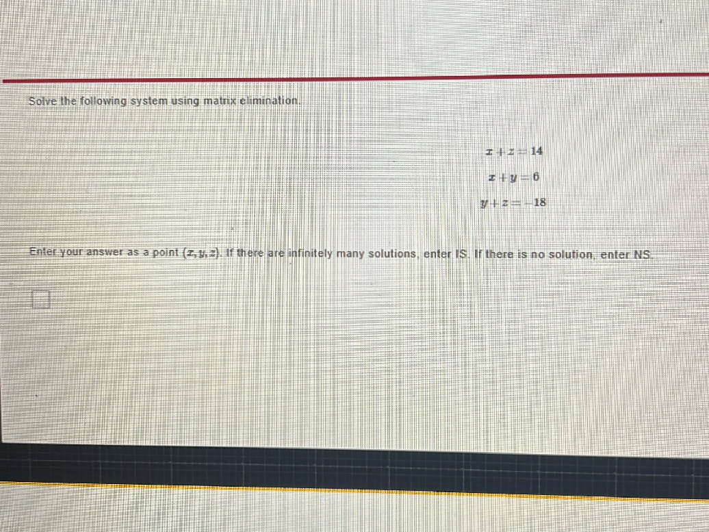 Solve the following system using matrix | StudyX