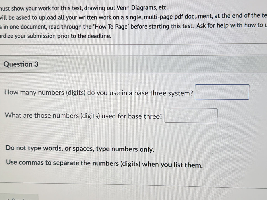How many numbers (digits) do you use in a | StudyX