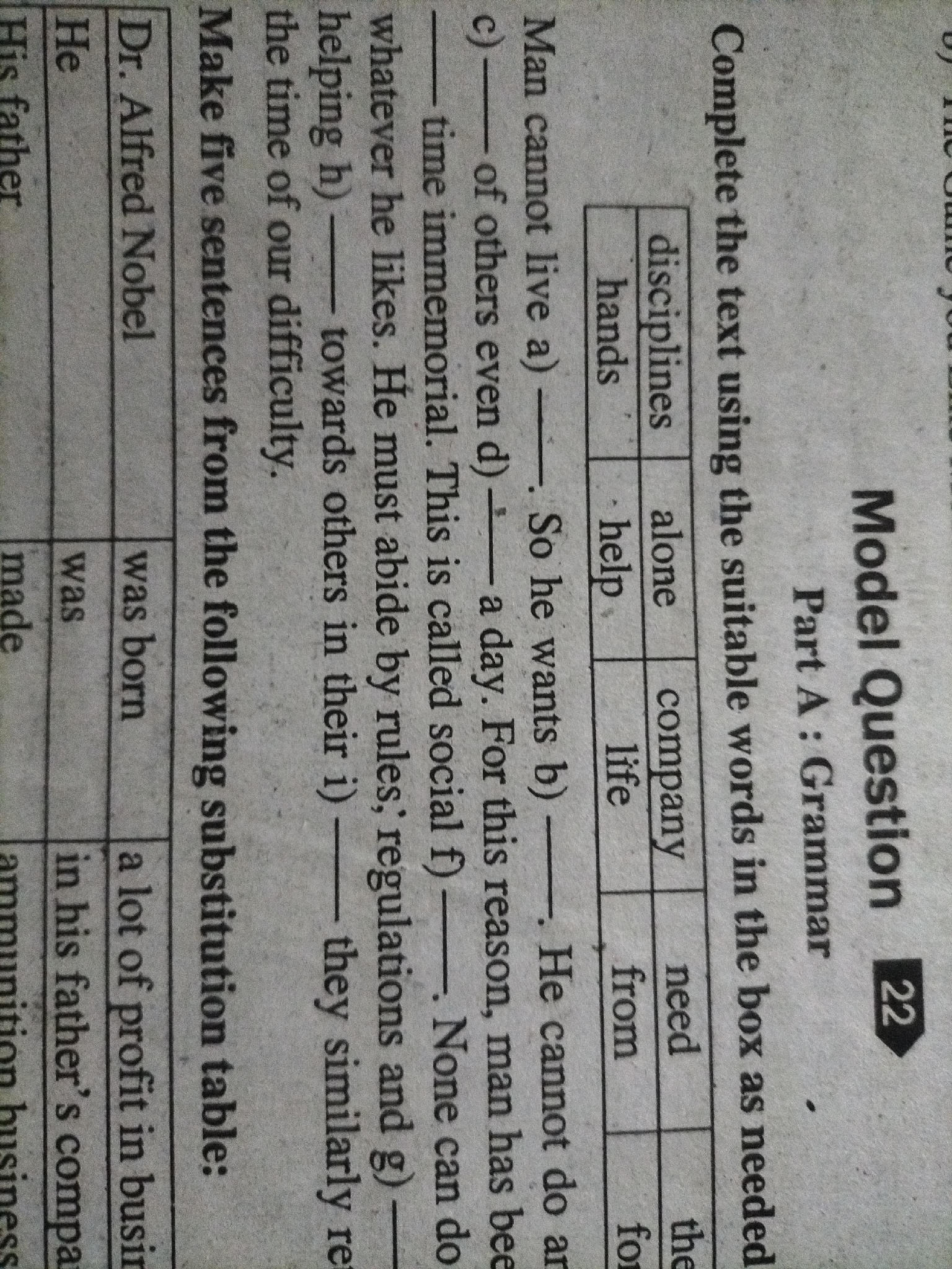 Part A : Grammar 22 Complete the text using | StudyX