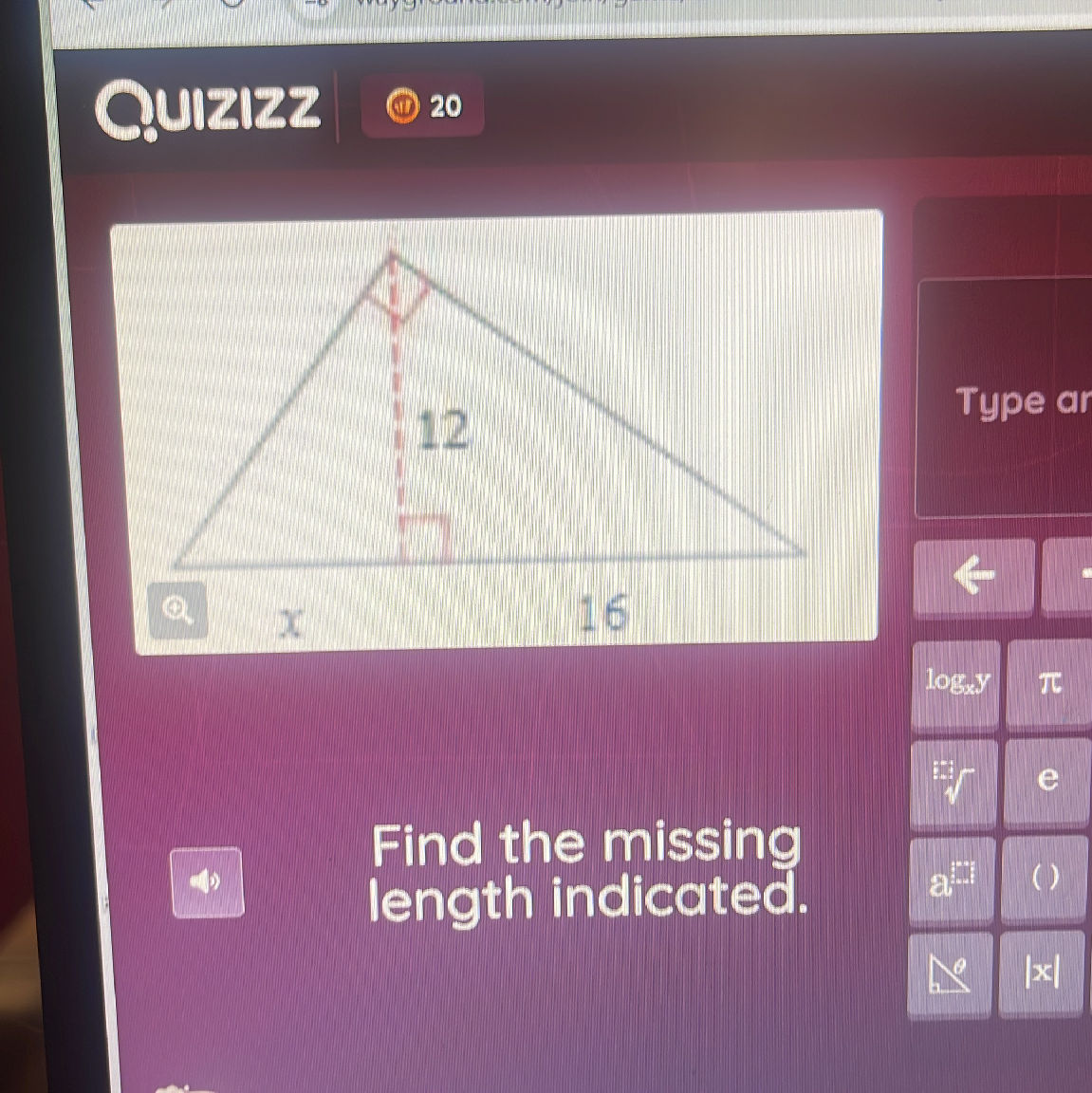 The diagram shows a right triangle being | StudyX
