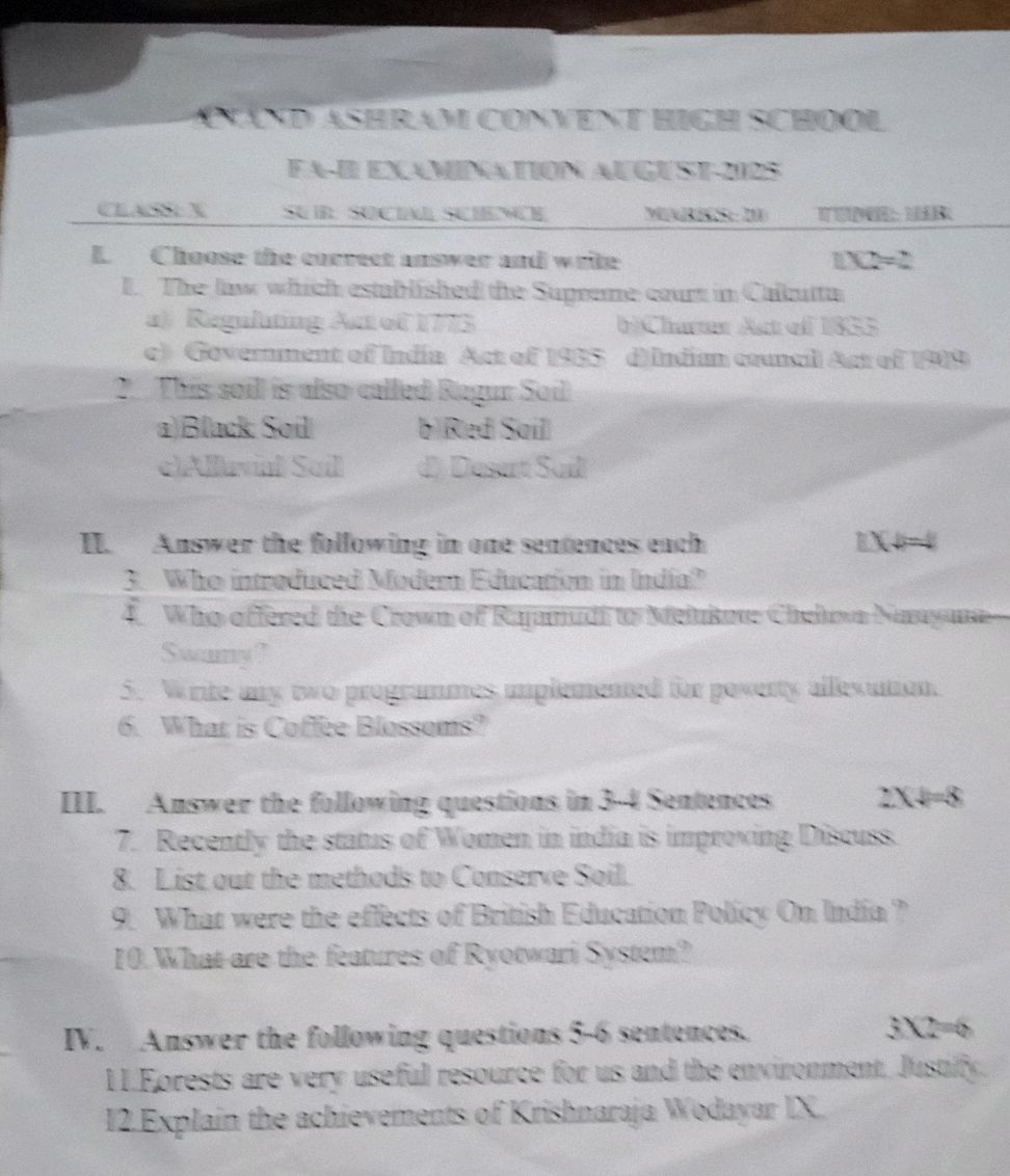 I. Choose the correct answer and write 1. | StudyX