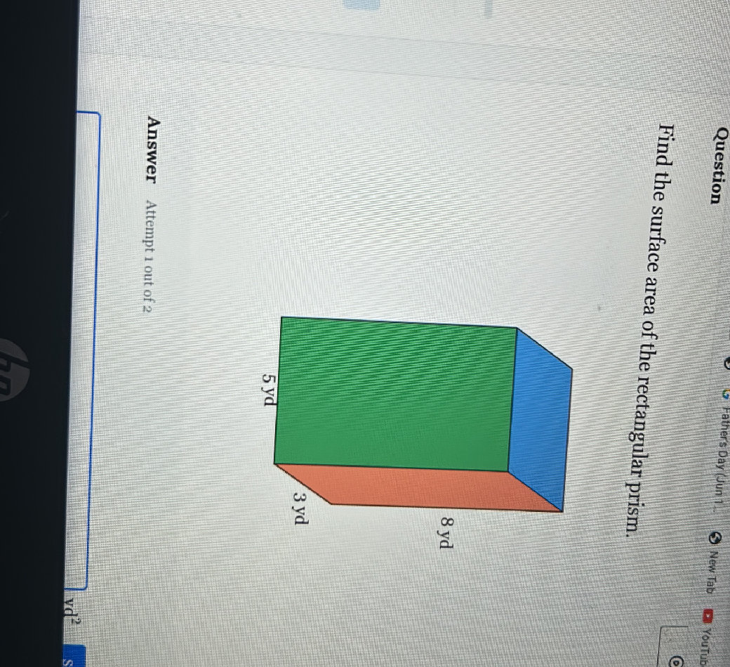 Find the surface area of the rectangular | StudyX