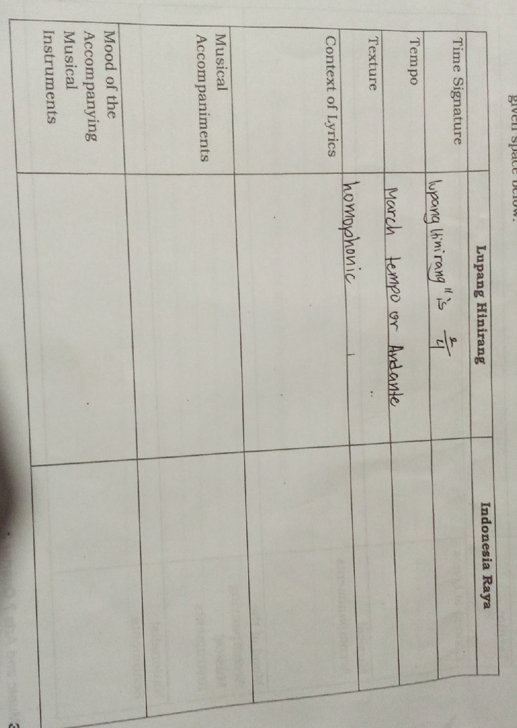 Complete the table below by providing the | StudyX