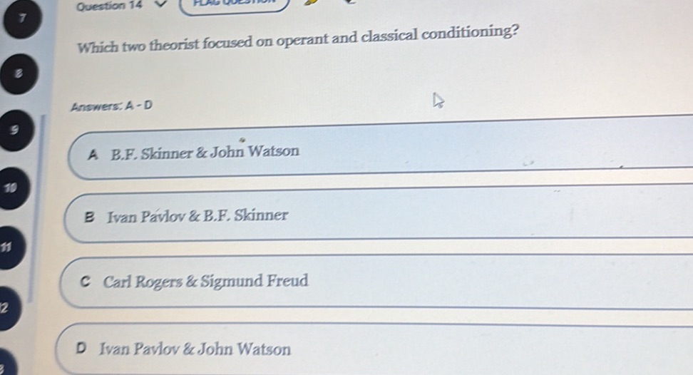 Which two theorist focused on operant and | StudyX