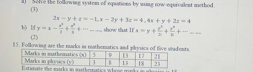 15. Following are the marks in mathematics | StudyX