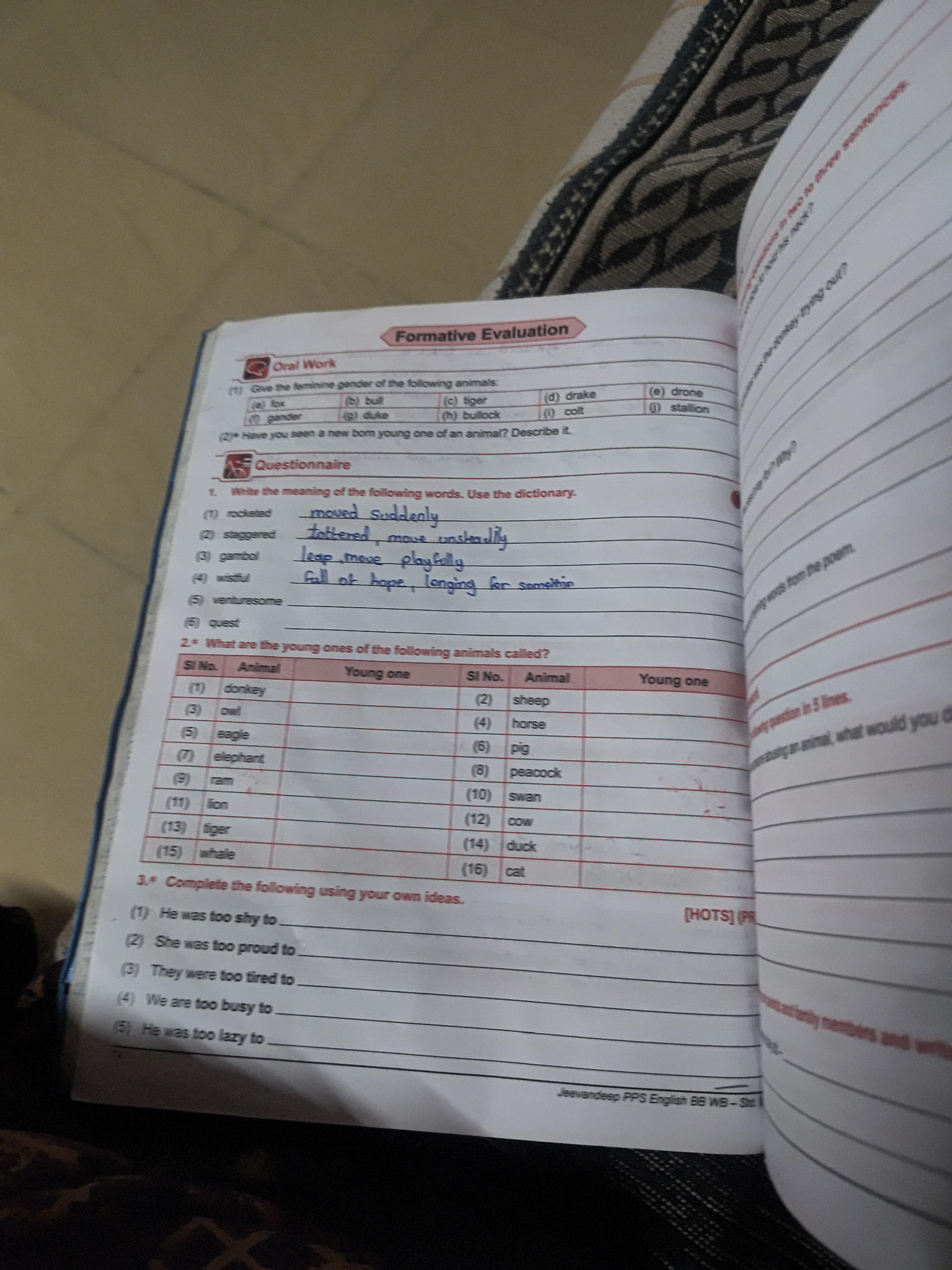 Questionnaire 1. Write the meaning of the | StudyX