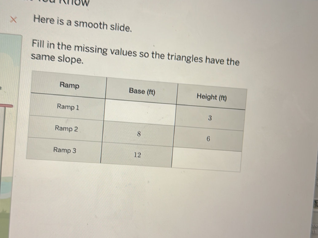 Here is a smooth slide. Fill in the missing | StudyX
