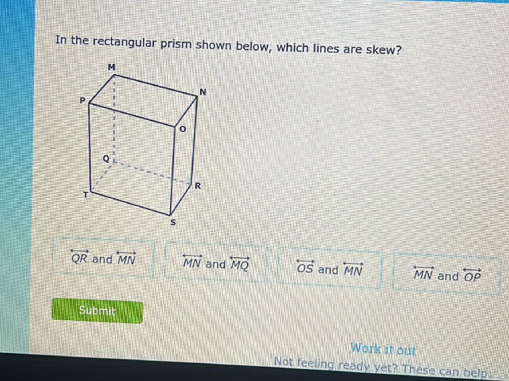 In the rectangular prism shown below, which | StudyX