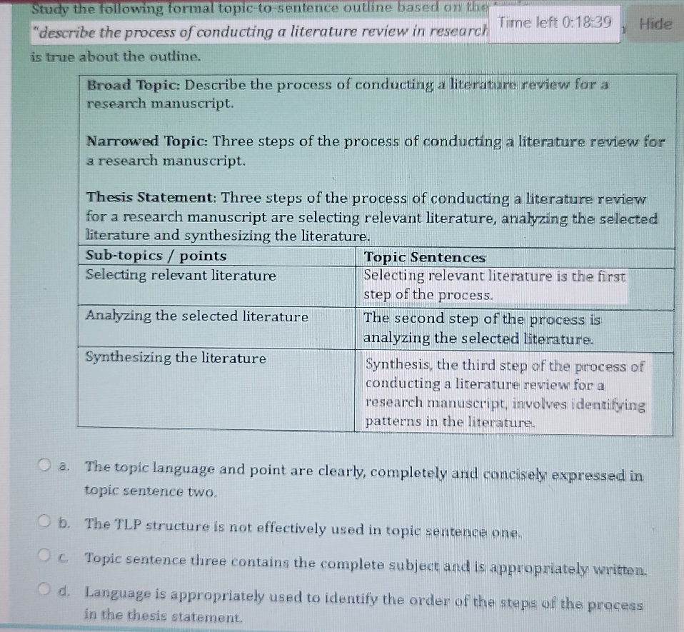 Study the following formal topic-to-sentence | StudyX
