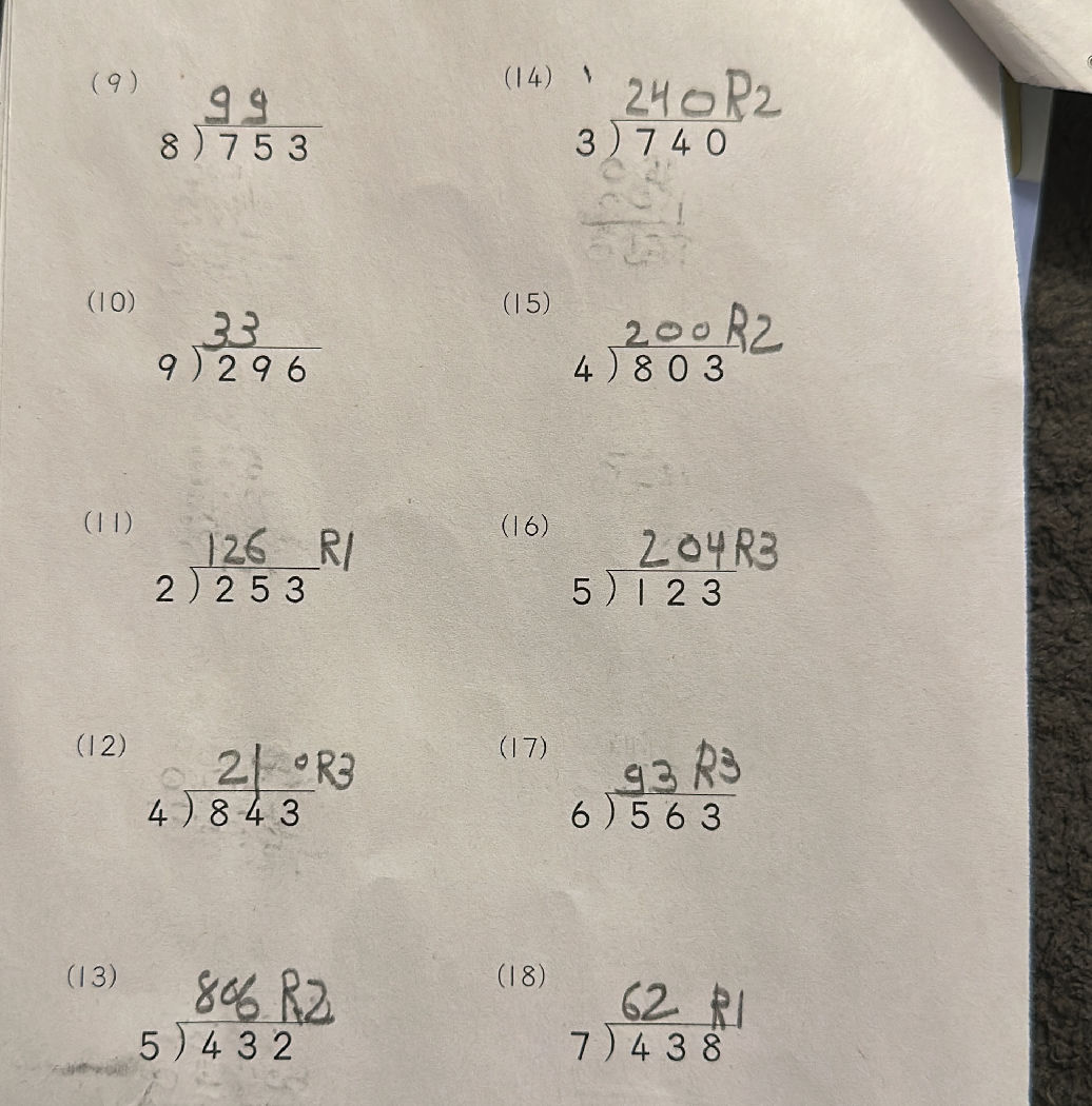 Solve the division problem using long | StudyX