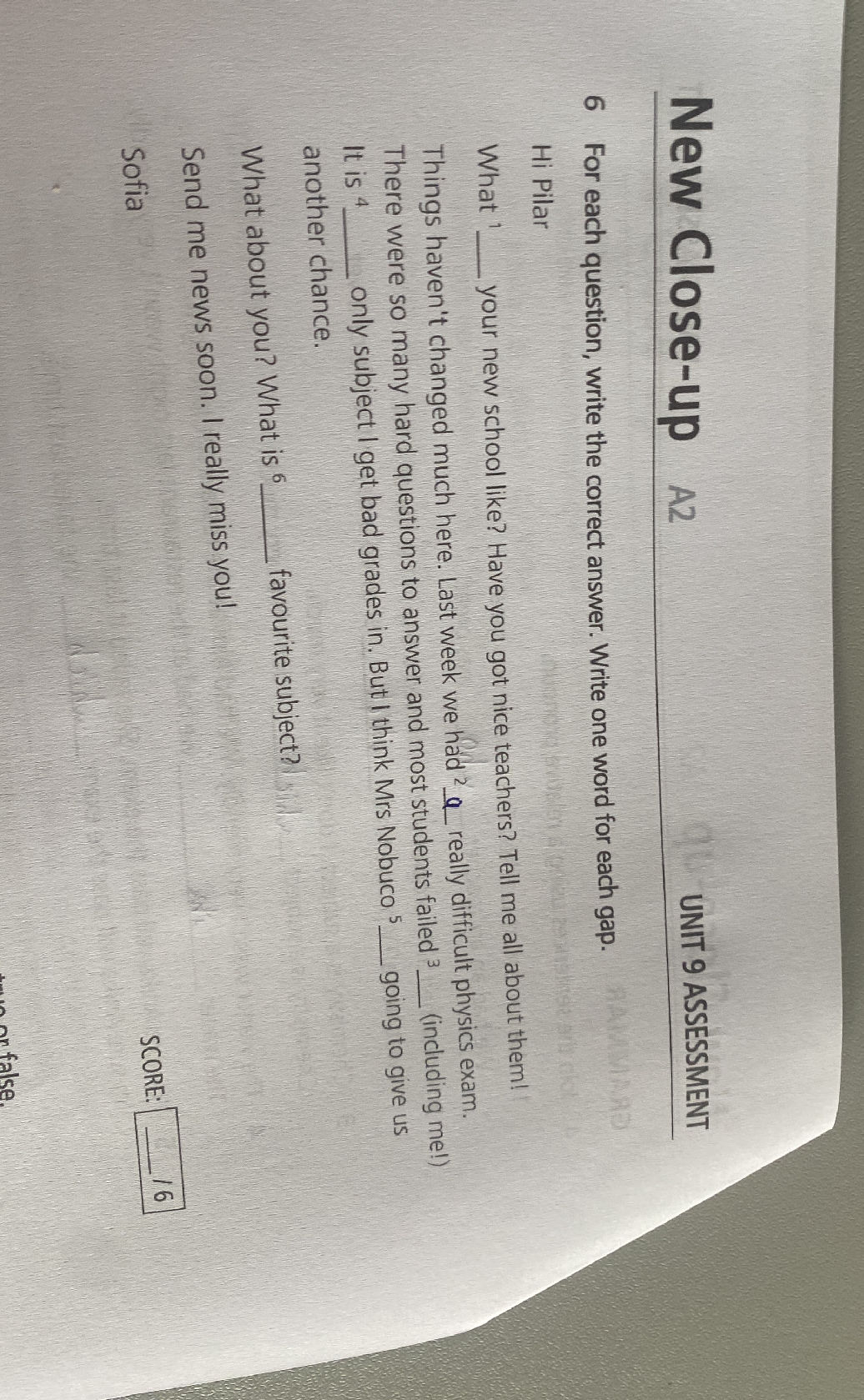 6 For each question, write the correct | StudyX