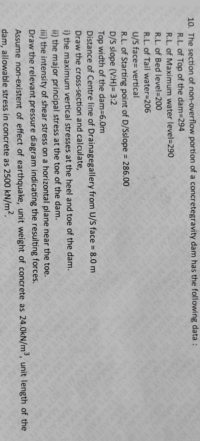 The section of non-overflow portion of a | StudyX