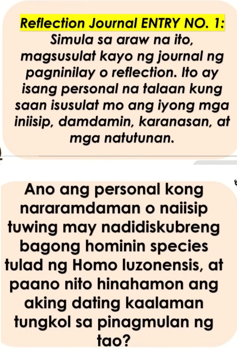Reflection Journal ENTRY NO. 1: Simula sa