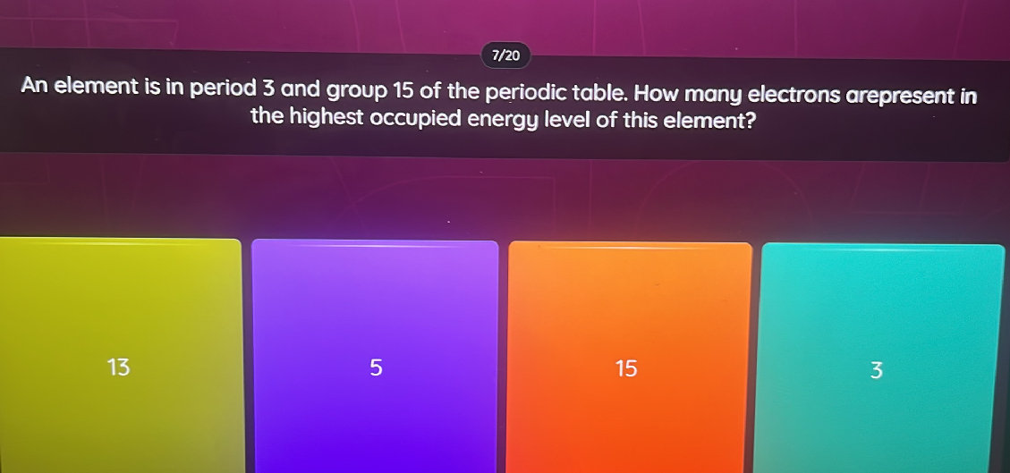 An element is in period 3 and group 15 of | StudyX