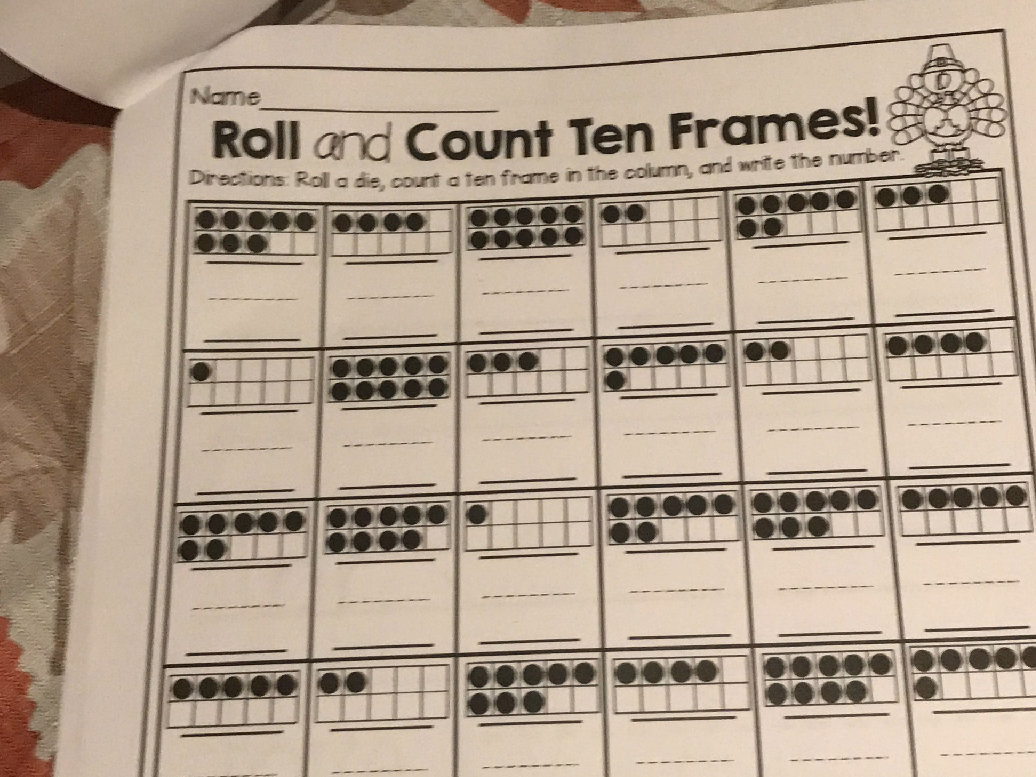 Roll and Count Ten Frames! Directions: Roll | StudyX