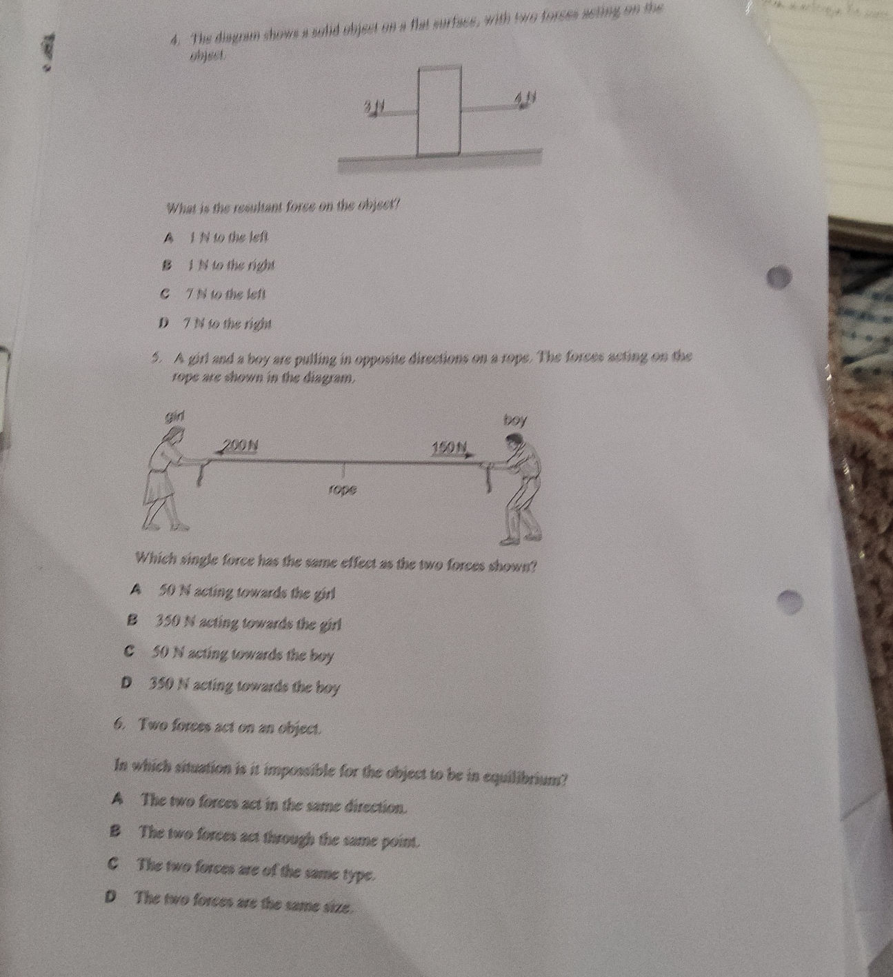 4. The diagram shows a solid object on a | StudyX