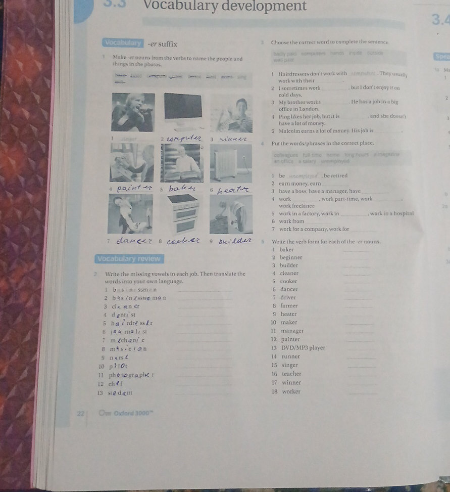 Vocabulary -er suffix 1 Make -er nouns from | StudyX