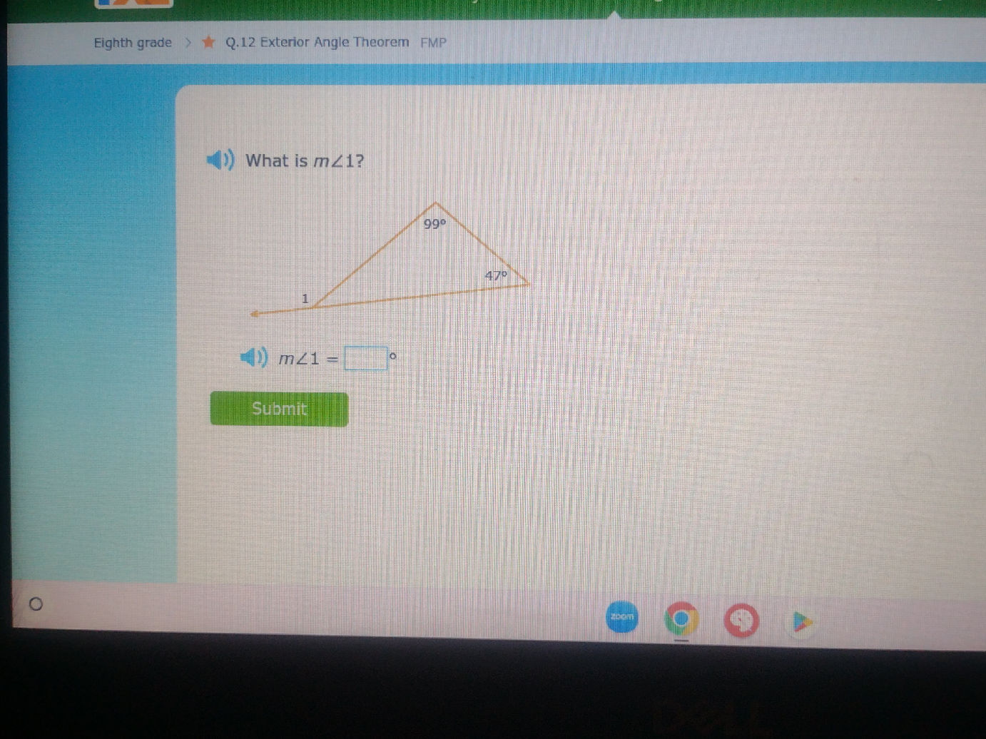 What is $m 1$? (Diagram shows a triangle | StudyX