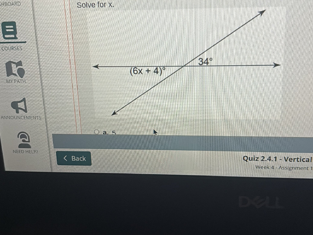 Solve for $x$. [Diagram shows two | StudyX