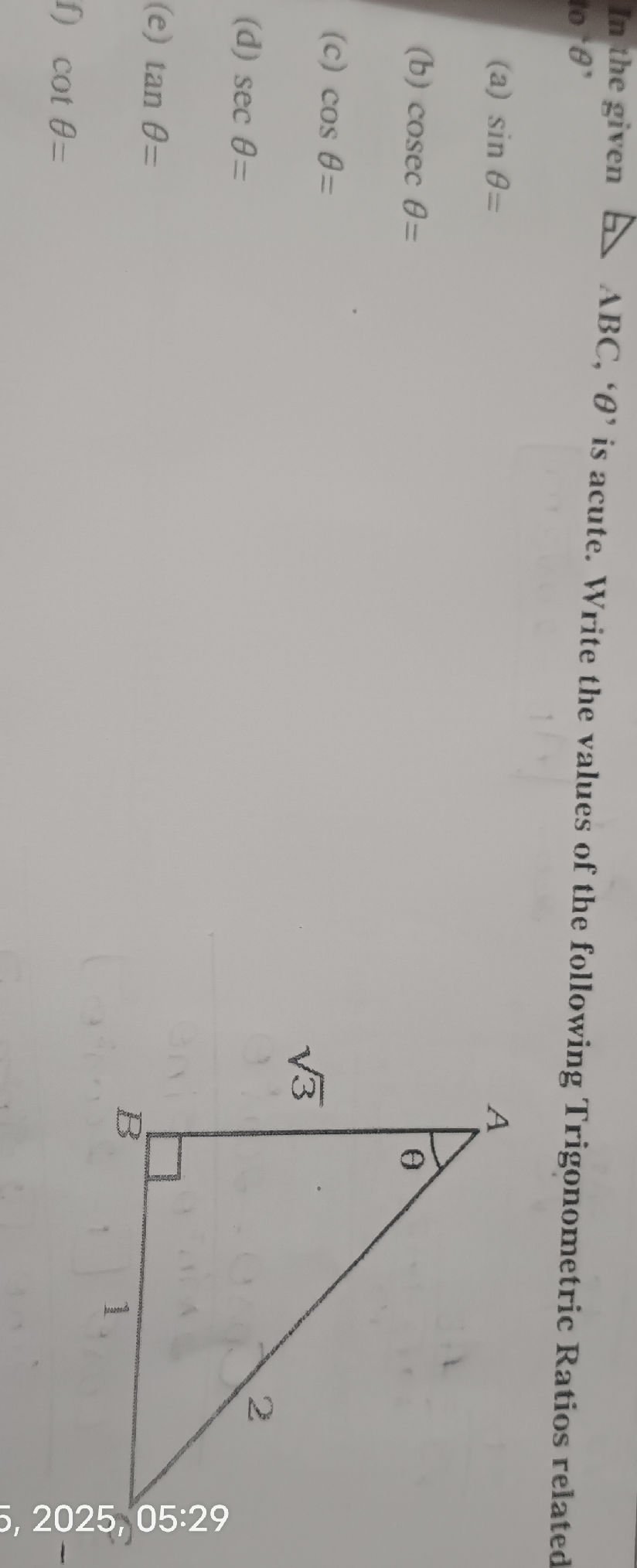 In the given $ ABC$, $ $ is acute. Write | StudyX