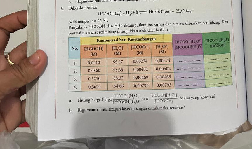 3. Diketahui reaksi: $$ {HCOOH}(aq) + {H}_2 | StudyX
