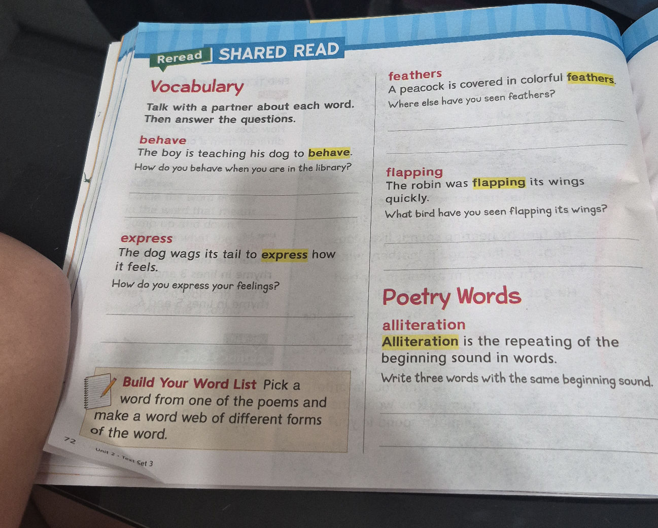 Reread | SHARED READ **Vocabulary** Talk | StudyX