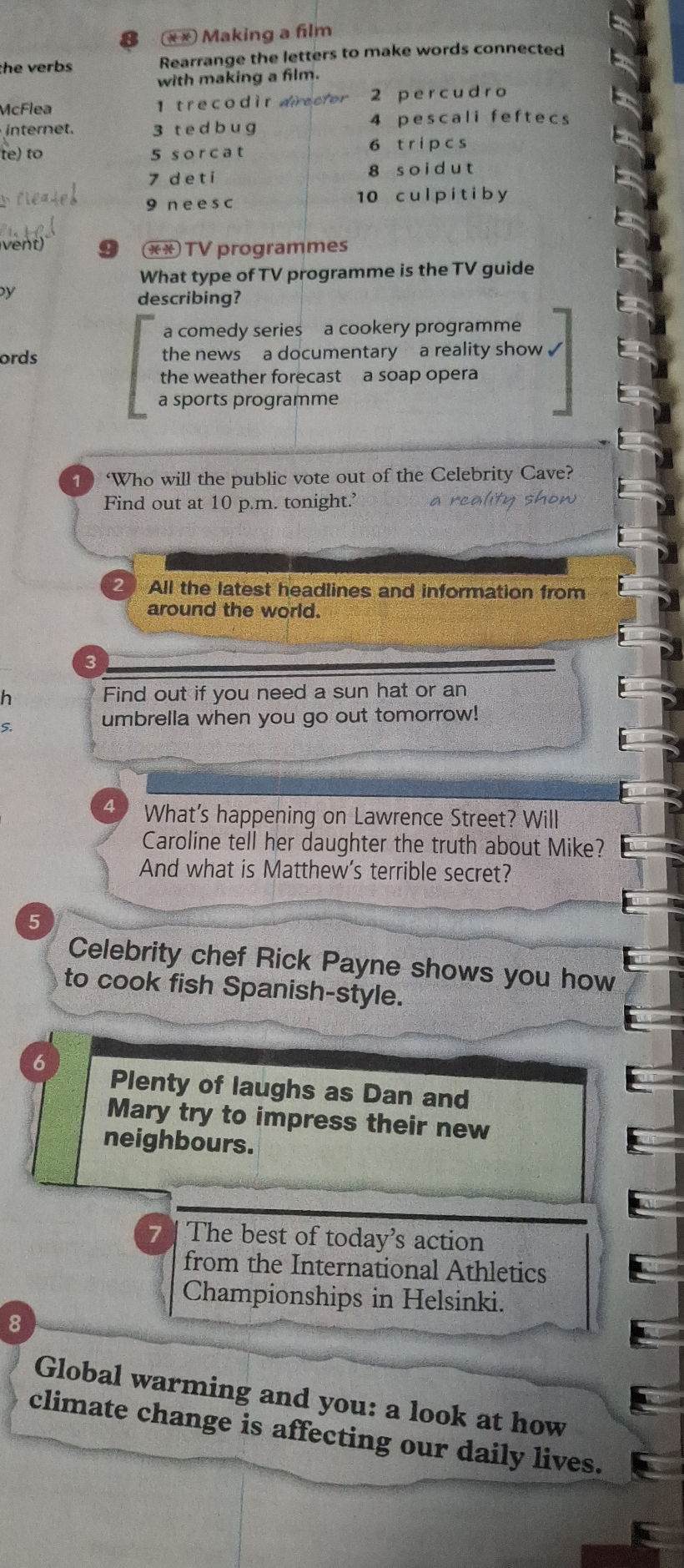 9 **TV programmes What type of TV programme | StudyX