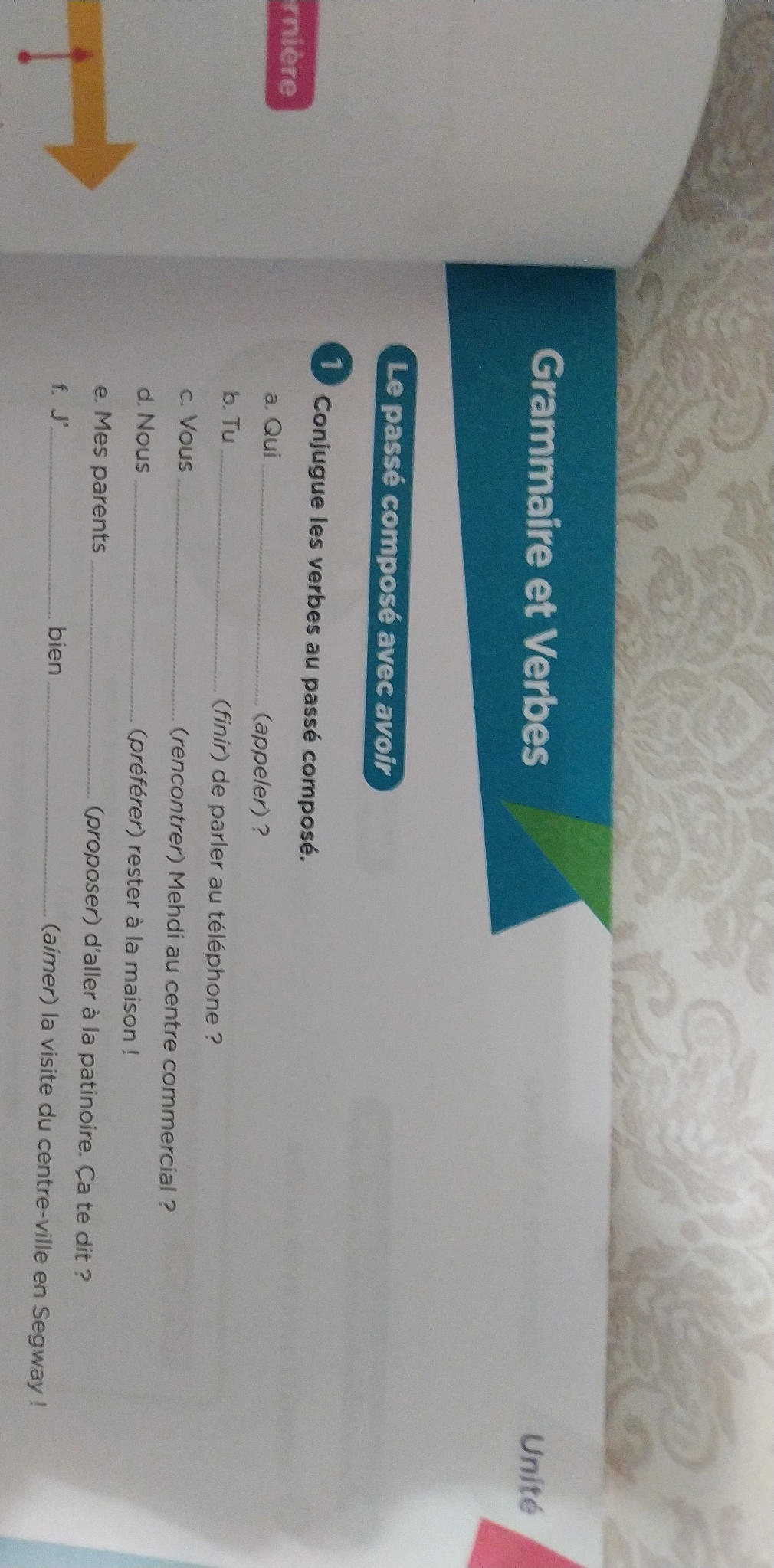 Grammaire et Verbes Le passé composé avec | StudyX