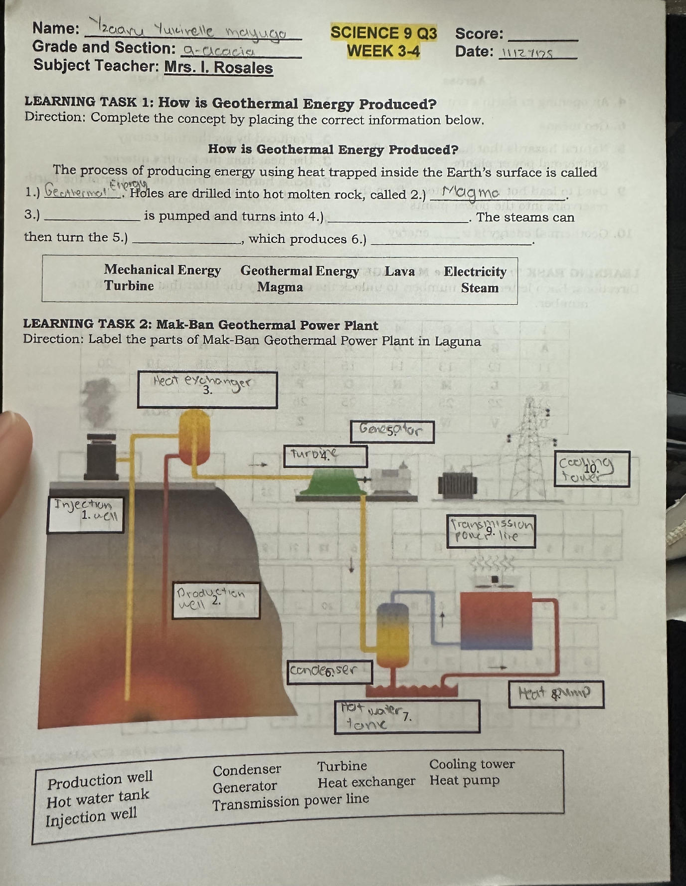 LEARNING TASK 2: Mak-Ban Geothermal Power | StudyX