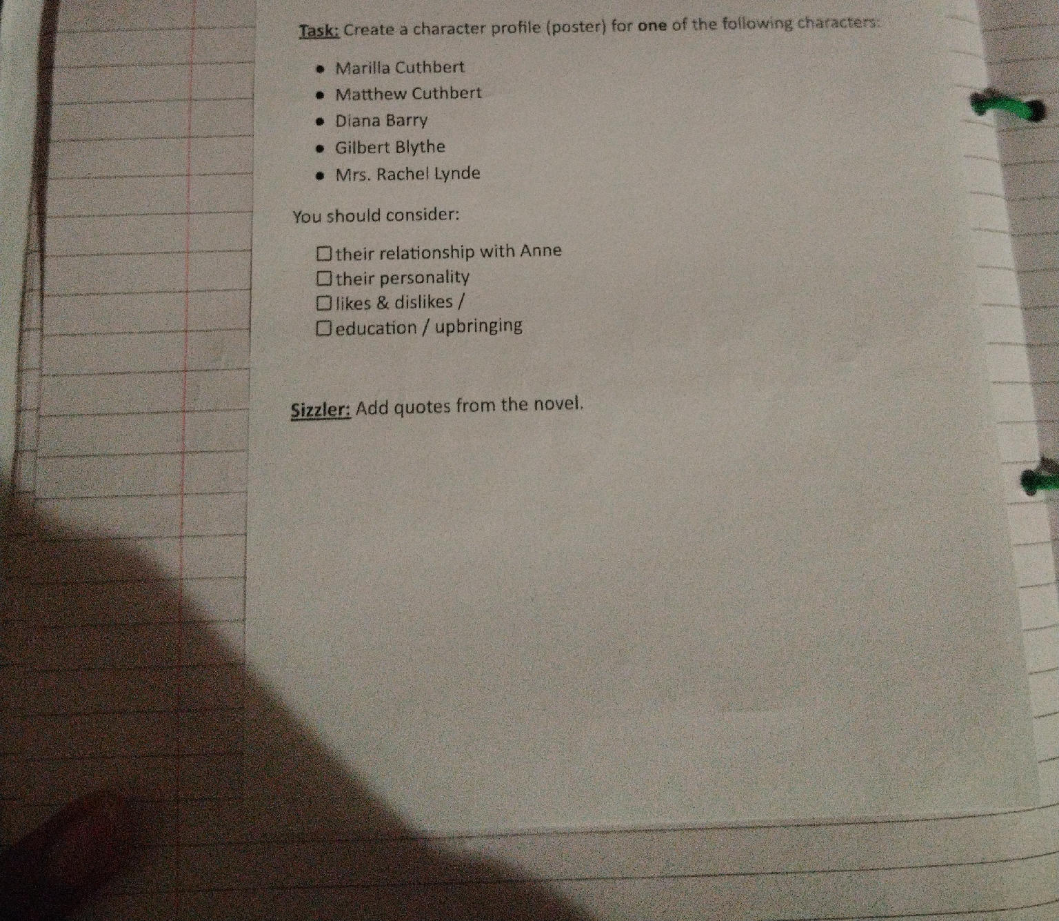 Task: Create a character profile (poster) | StudyX