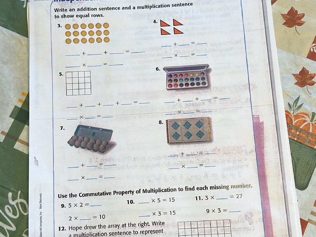 Hope drew the array at the right. Write a | StudyX