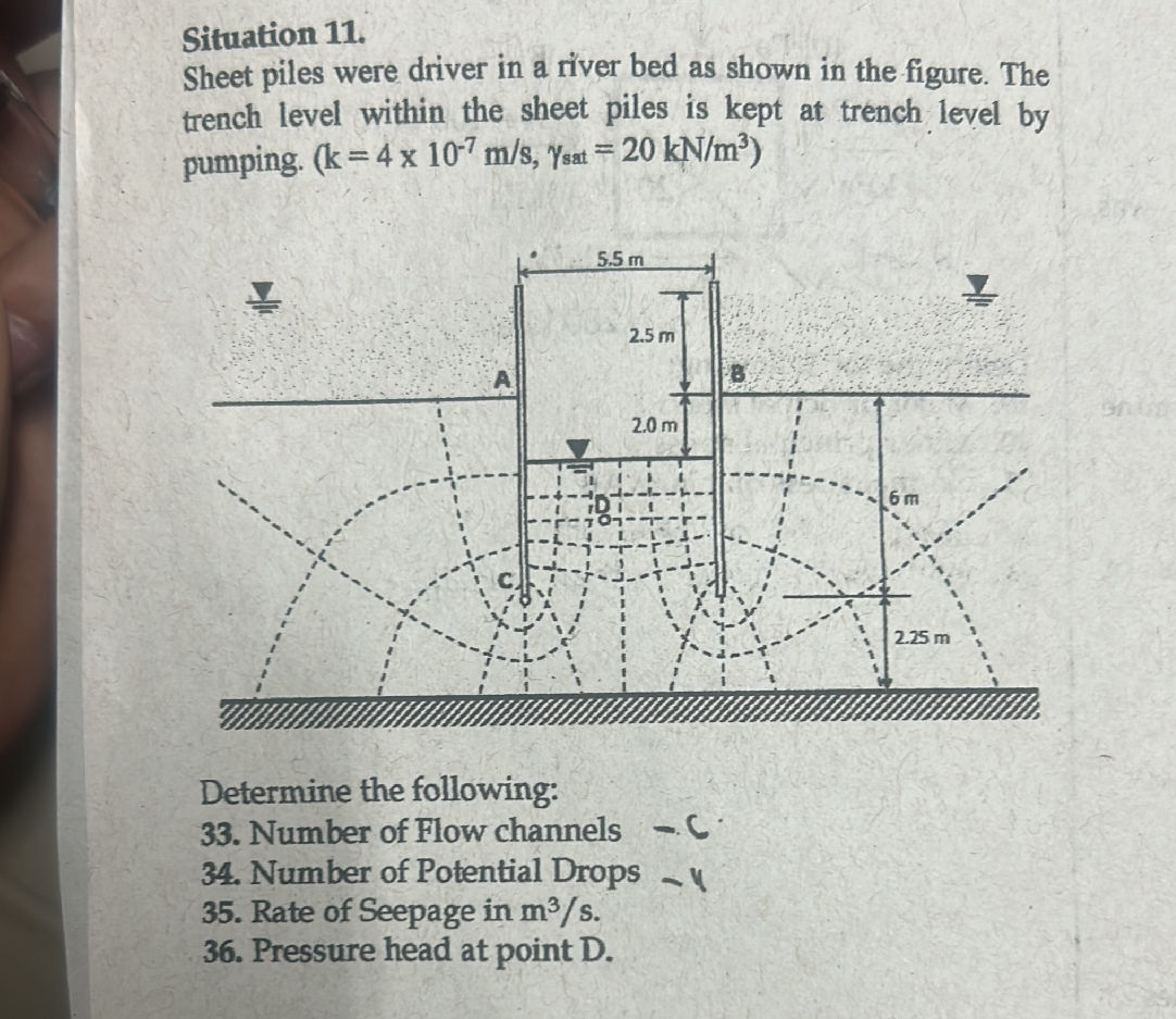 Situation 11. Sheet piles were driver in a | StudyX