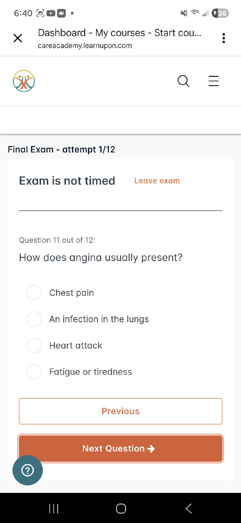 How does angina usually present? Chest pain | StudyX
