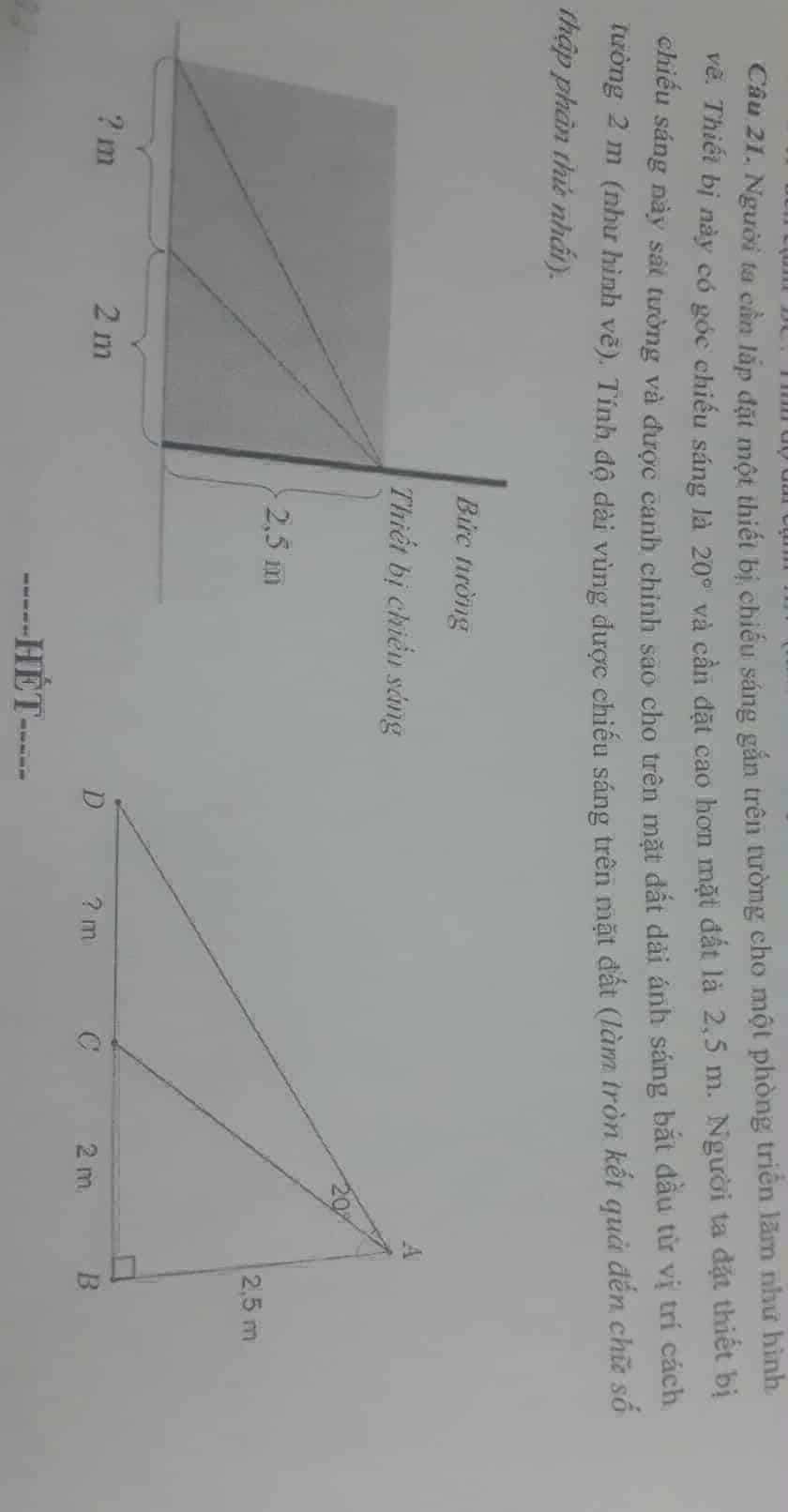 Câu 21. Người ta cần lắp đặt một thiết bị | StudyX